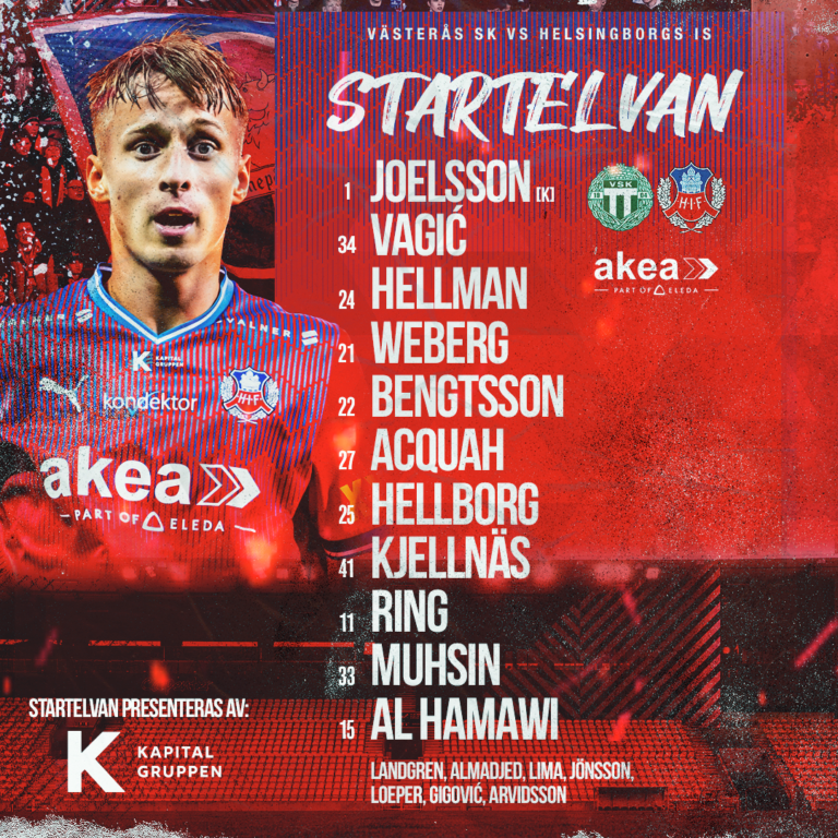 Startelvan borta mot Västerås SK - Helsingborgs IF